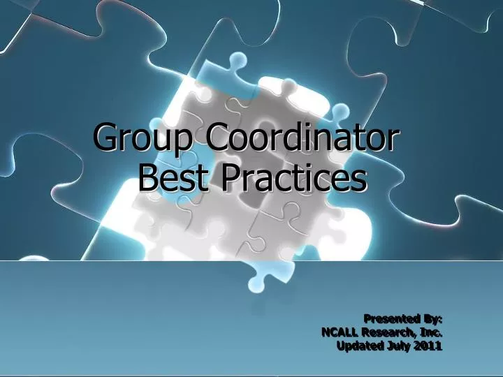 PPT - Group Coordinator Best Practices PowerPoint Presentation, free ...