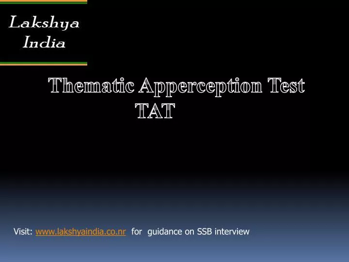PPT - Thematic Apperception Test TAT PowerPoint Presentation, free ...