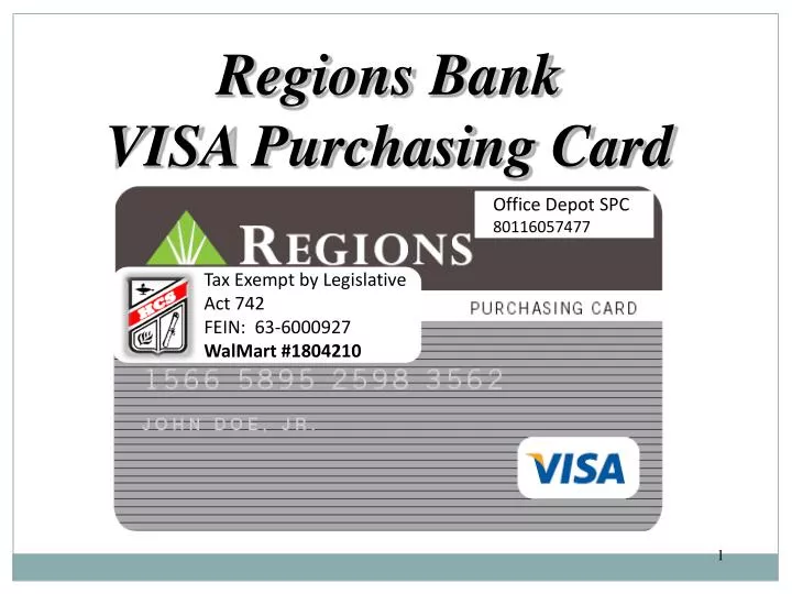 PPT - Regions Bank VISA Purchasing Card PowerPoint Presentation, free ...