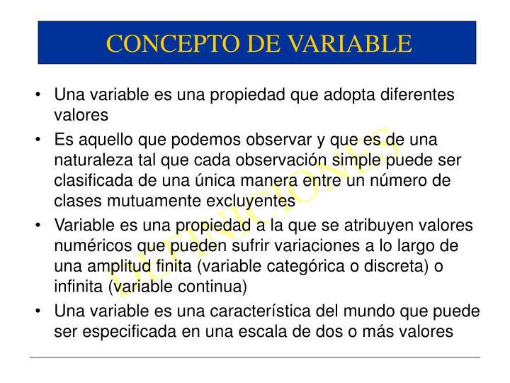 PPT - VARIABLES Operacionalización y clasificación PowerPoint ...
