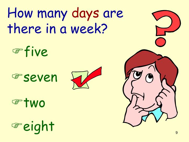 PPT - The seven days of the week . PowerPoint Presentation - ID:4863483