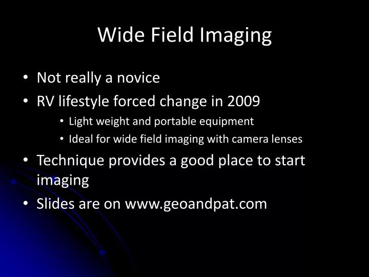 PPT - Wide Field Imaging PowerPoint Presentation, free download - ID ...