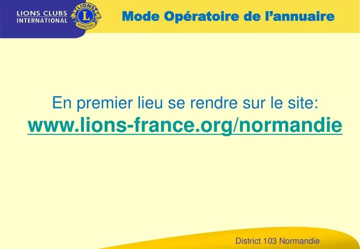 PPT - Mode Opératoire de l’annuaire PowerPoint Presentation, free ...