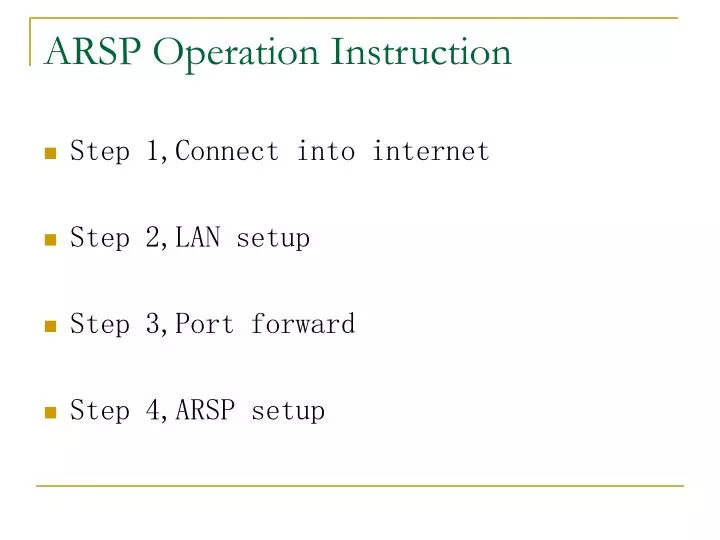 PPT - ARSP Operation Instruction PowerPoint Presentation, free download ...