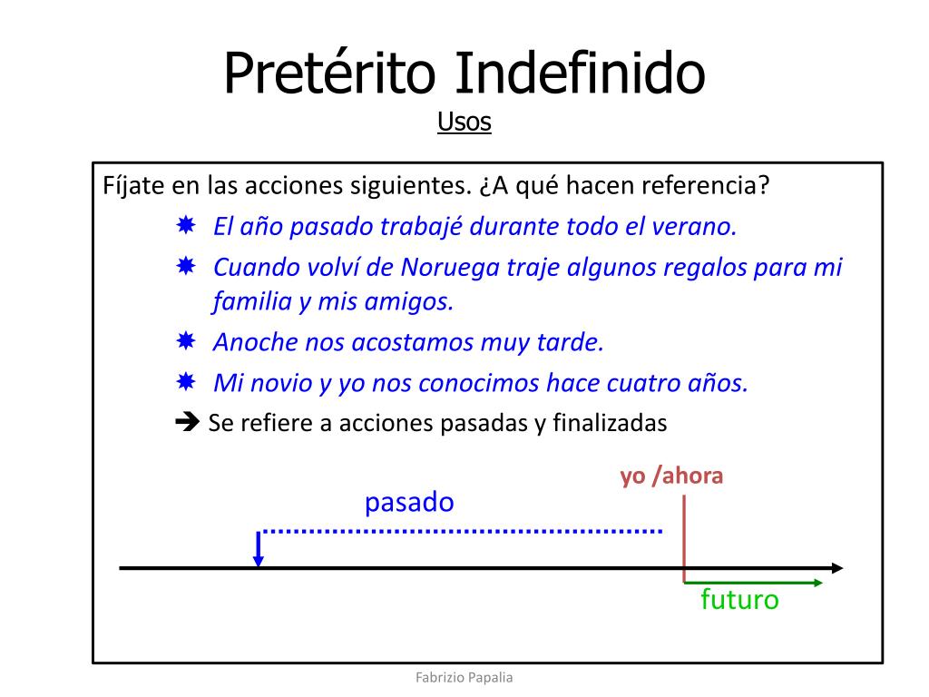 PPT - CONTRASTE ENTRE PRETÉRITO INDEFINIDO Y PRETÉRITO IMPERFECTO ...