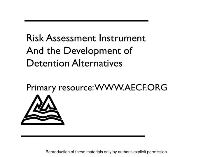 PPT - Risk Assessment Instrument And the Development of Detention ...