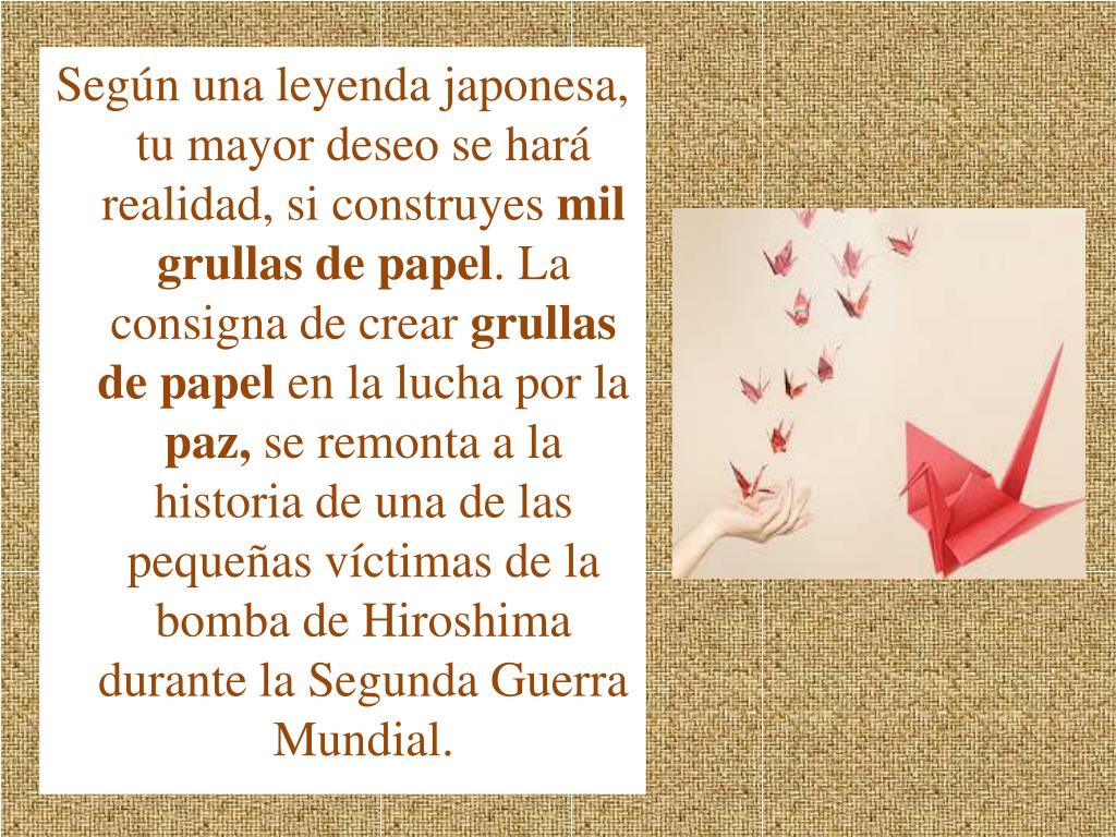 PPT - Leyenda de Sadako Sasaki y las mil grullas de origami PowerPoint ...