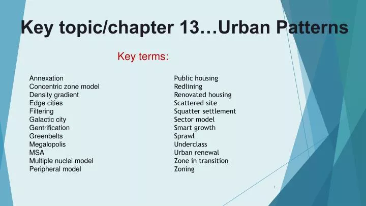 PPT - Key topic/chapter 13…Urban Patterns PowerPoint Presentation, free ...