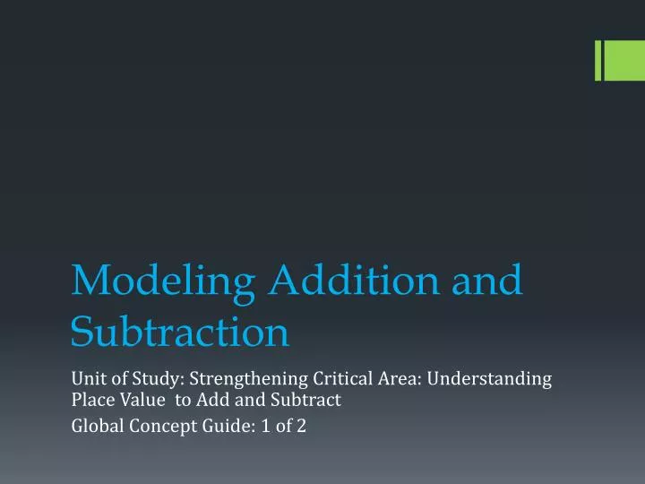 PPT - Modeling Addition and Subtraction PowerPoint Presentation, free ...