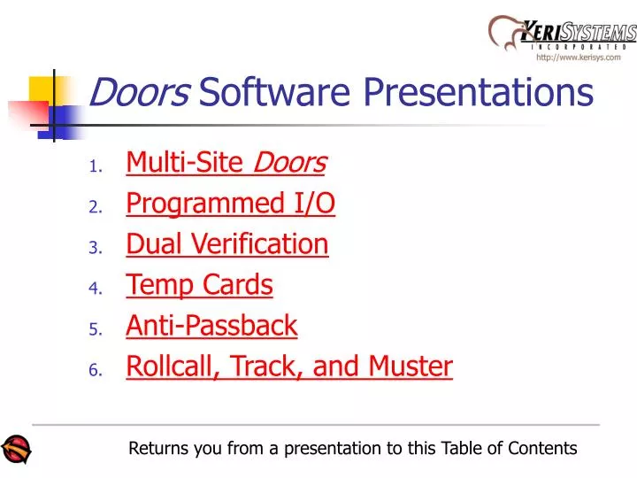 PPT - Doors Software Presentations PowerPoint Presentation, free ...