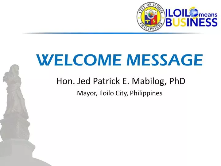 PPT - WELCOME MESSAGE PowerPoint Presentation, free download - ID:4871069