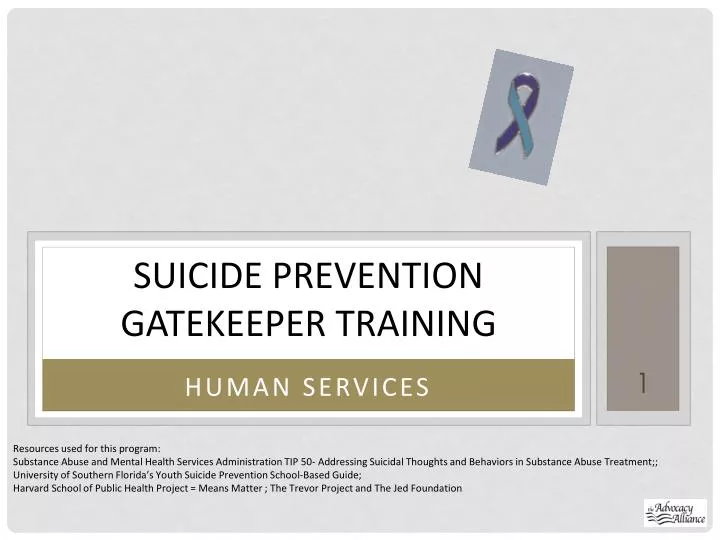 PPT - Suicide Prevention Gatekeeper Training PowerPoint Presentation ...