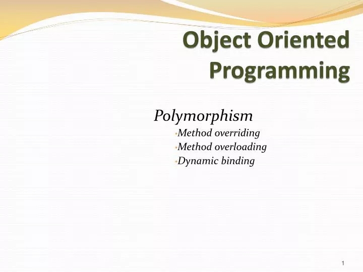 PPT - Object Oriented Programming PowerPoint Presentation, free ...