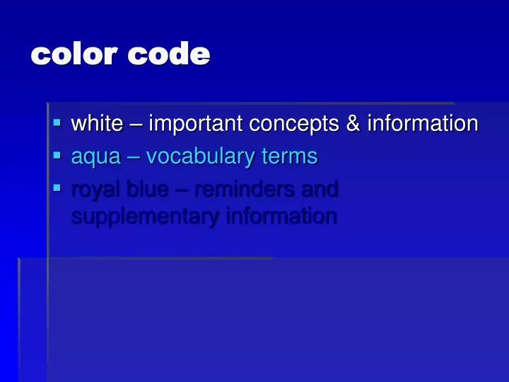 PPT - color code PowerPoint Presentation, free download - ID:4872274