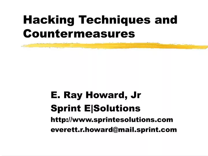 PPT - Hacking Techniques and Countermeasures PowerPoint Presentation ...