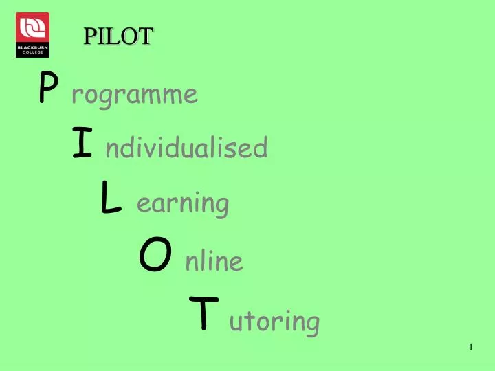 PPT - PILOT PowerPoint Presentation, free download - ID:4874165