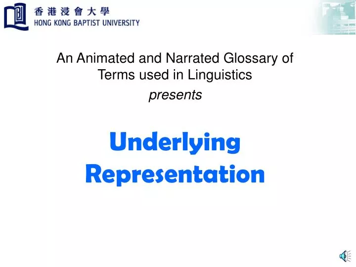 PPT - Underlying Representation PowerPoint Presentation, free download ...