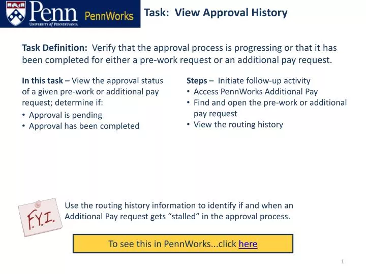 PPT - Task: View Approval History PowerPoint Presentation, free ...