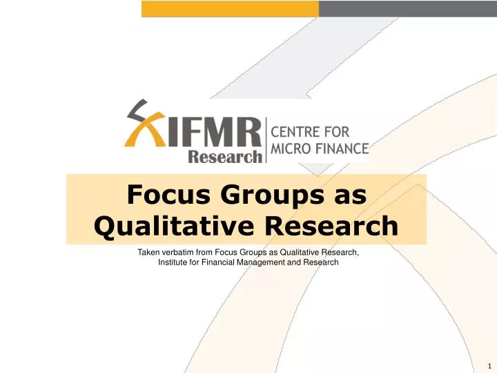 PPT - Focus Groups as Qualitative Research PowerPoint Presentation ...