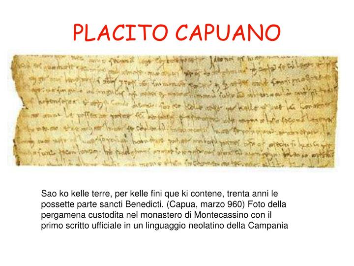 PPT - DAL LATINO AL VOLGARE: i primi documenti PowerPoint Presentation ...