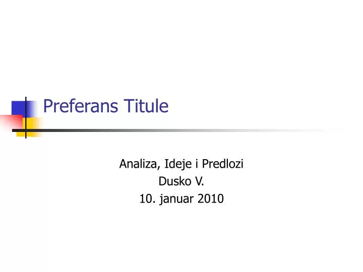 PPT - Preferans Titule PowerPoint Presentation, free download - ID:4876484