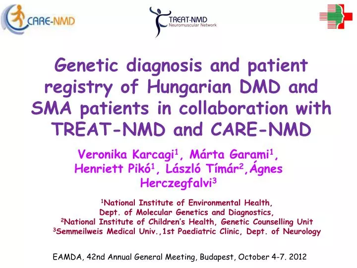 PPT - 1 National Institute of Environmental Health, Dept. of Molecular ...