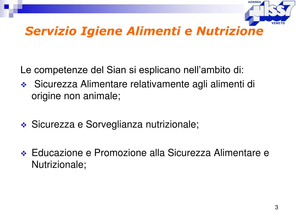PPT - Dipartimento di Prevenzione Servizio Igiene Alimenti e Nutrizione ...