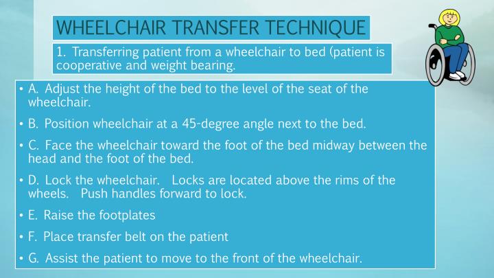 PPT - NUR 111: PROCEDURAL GUIDELINE: WHEELCHAIR TRANSFER TECHNIQUES ...