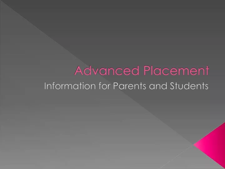 PPT - Advanced Placement PowerPoint Presentation, free download - ID ...