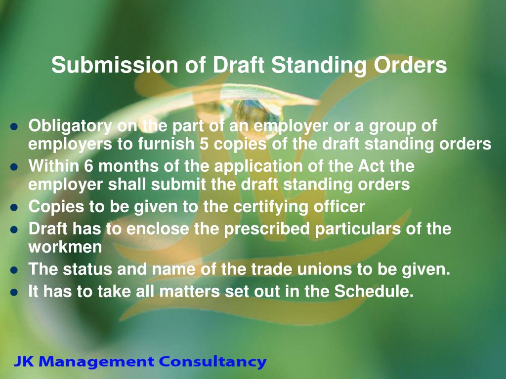 PPT - The Industrial Employment (Standing Orders) Act, 1946 PowerPoint ...