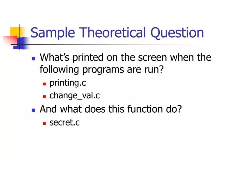 PPT - Sample Theoretical Question PowerPoint Presentation, free ...