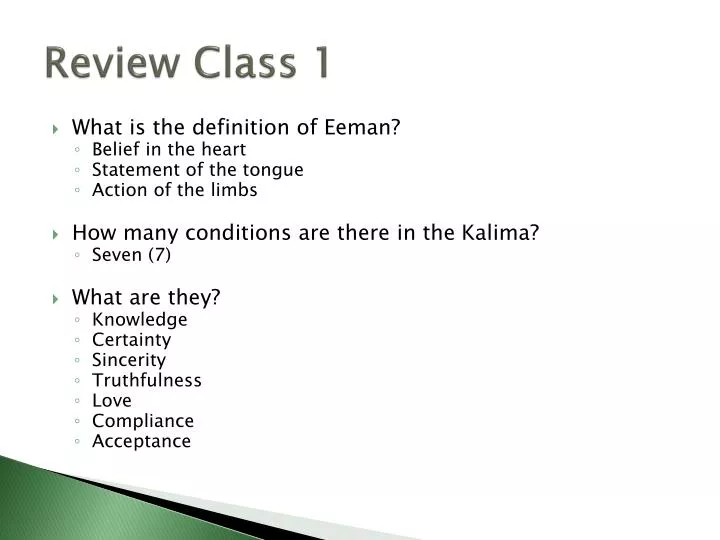 PPT - Review Class 1 PowerPoint Presentation, free download - ID:4882137
