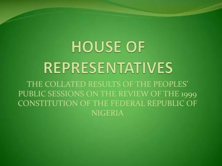 PPT - HOUSE OF REPRESENTATIVES PowerPoint Presentation, free download ...