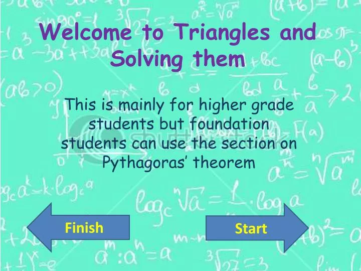 PPT - Welcome to Triangles and Solving them PowerPoint Presentation ...