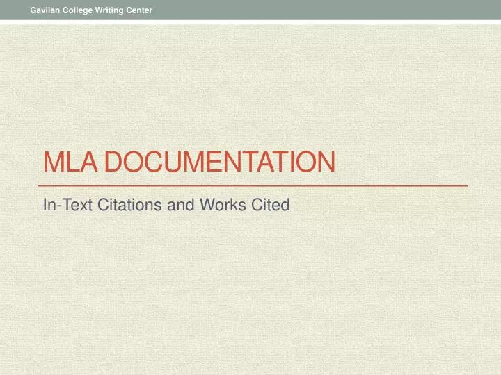 PPT - MLA Documentation PowerPoint Presentation, free download - ID:4883429