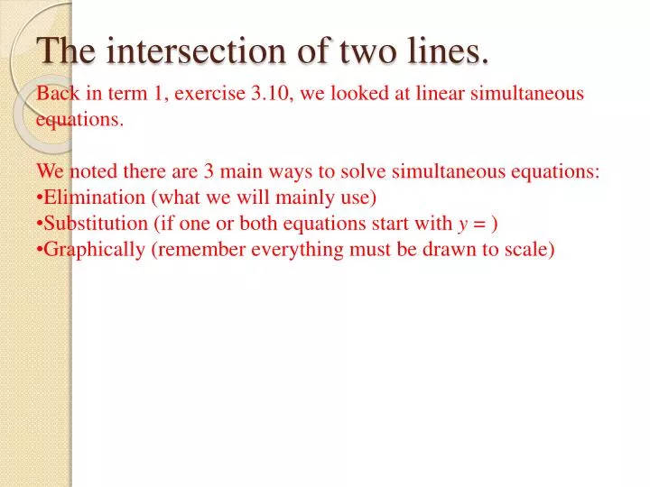 PPT - The intersection of two lines. PowerPoint Presentation, free ...