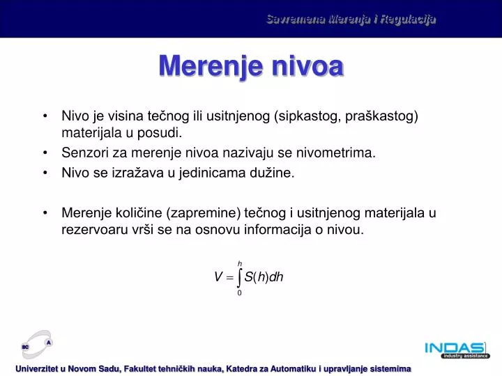 PPT - Merenje nivoa PowerPoint Presentation, free download - ID:4884651