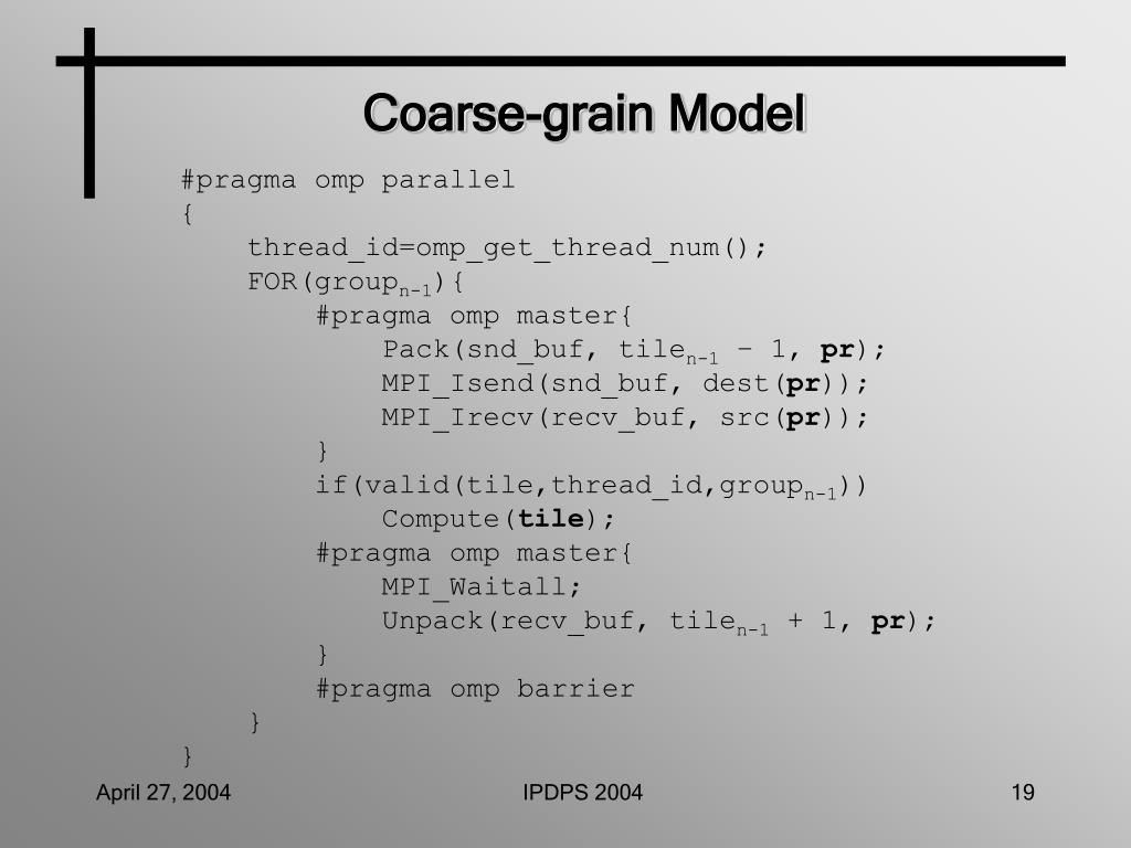 Ppt Performance Comparison Of Pure Mpi Vs Hybrid Mpi Openmp Parallelization Models On Smp