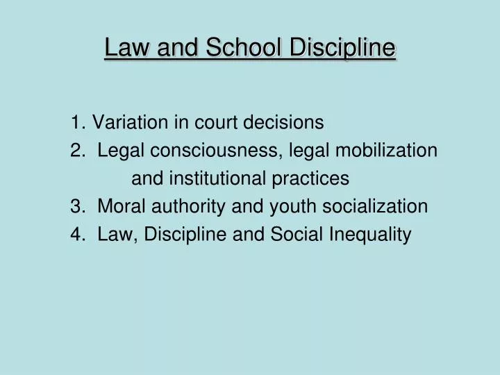 PPT - Law and School Discipline PowerPoint Presentation, free download - ID:4886955