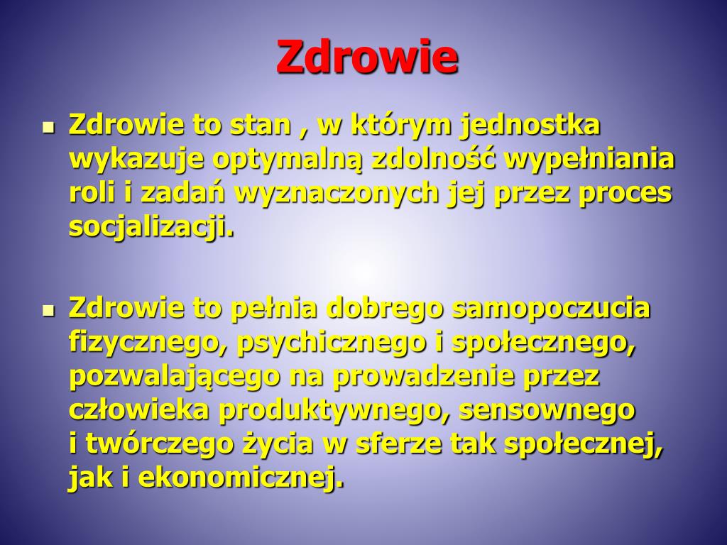 PPT - Zdrowie, promocja i profilaktyka zdrowia. PowerPoint Presentation ...