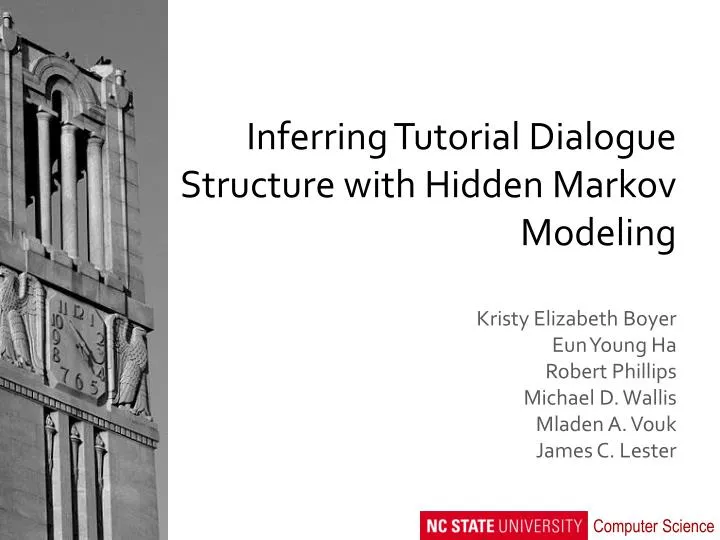 Ppt Inferring Tutorial Dialogue Structure With Hidden Markov Modeling Powerpoint Presentation