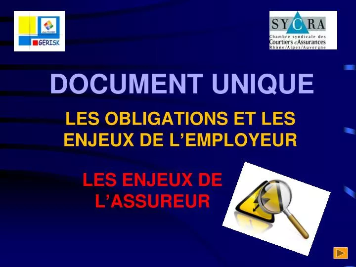 PPT - DOCUMENT UNIQUE PowerPoint Presentation, free download - ID:4888764