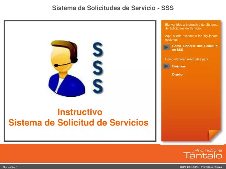 PPT - Sistema de Solicitudes de Servicio - SSS PowerPoint Presentation ...