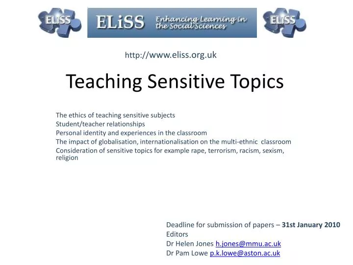 PPT - Teaching Sensitive Topics PowerPoint Presentation, free download ...