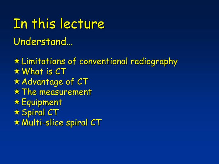 PPT - PAM 2003 Lecture 4: Computed Tomography I PowerPoint Presentation ...