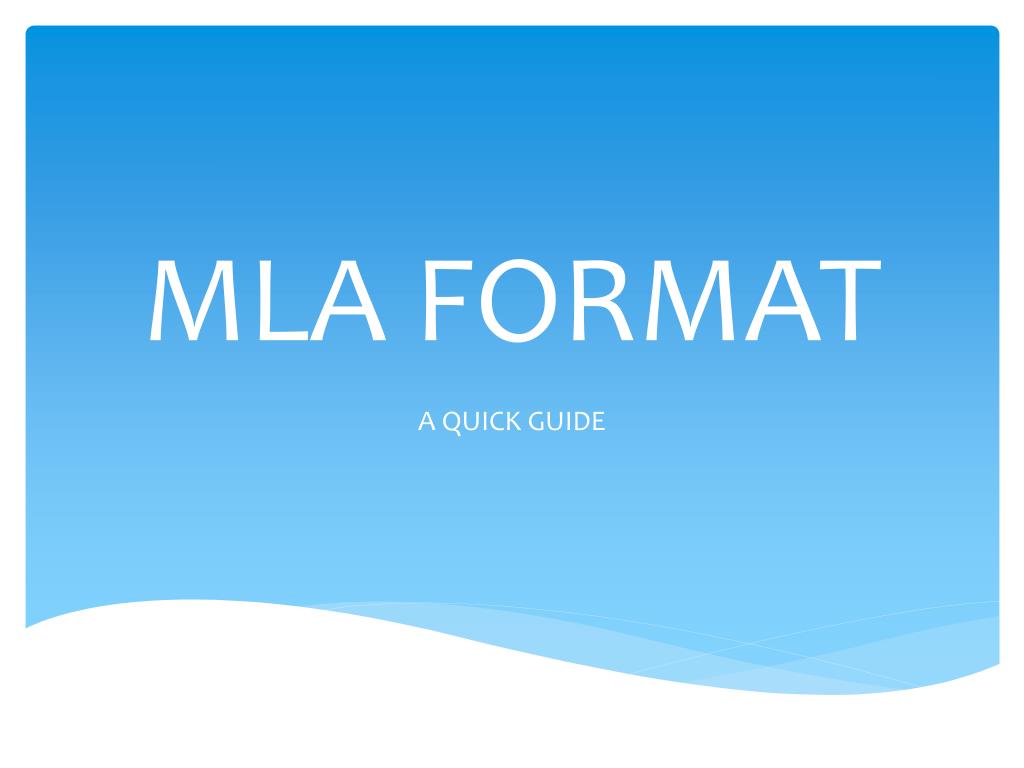 PPT MLA FORMAT PowerPoint Presentation Free Download ID 4889724