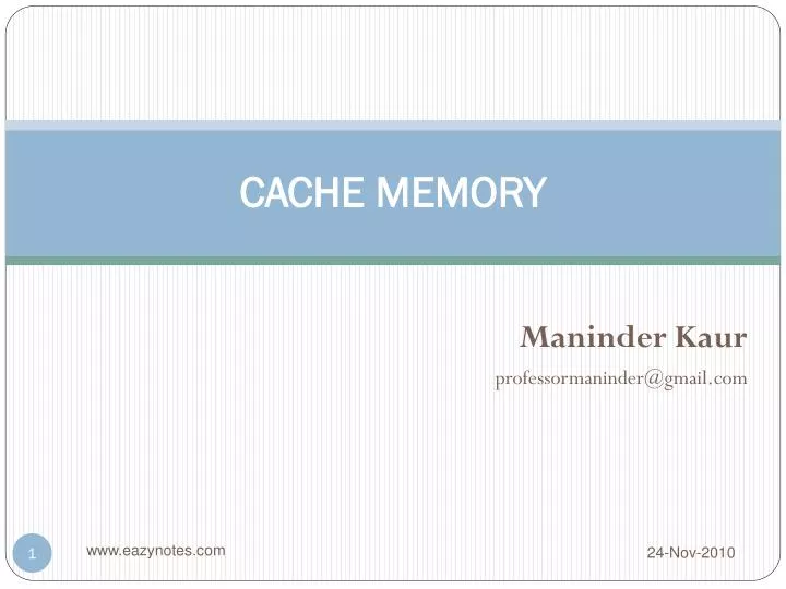 PPT - CACHE MEMORY PowerPoint Presentation, free download - ID:4890679