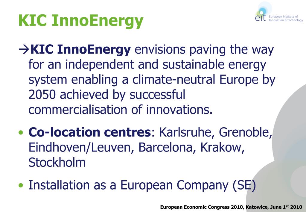 PPT - New Ways to Deliver Innovation in Europe - the EIT and KICs ...