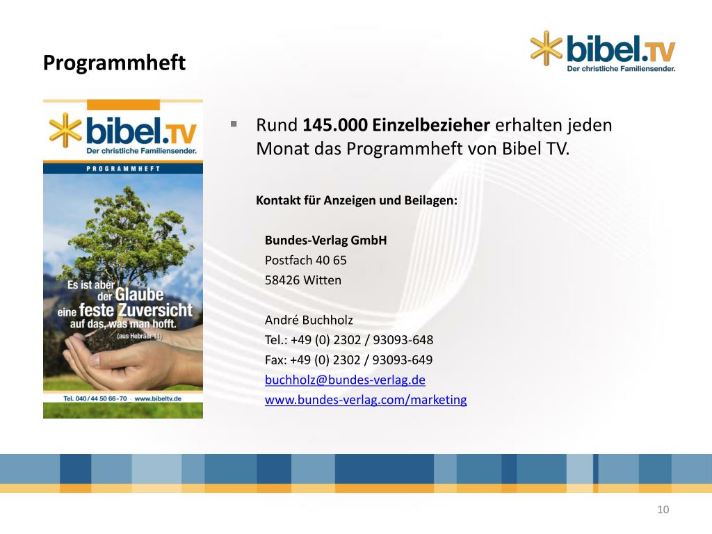 PPT - Bibel TV – Der christliche Familiensender Ein wert(e)volles ...