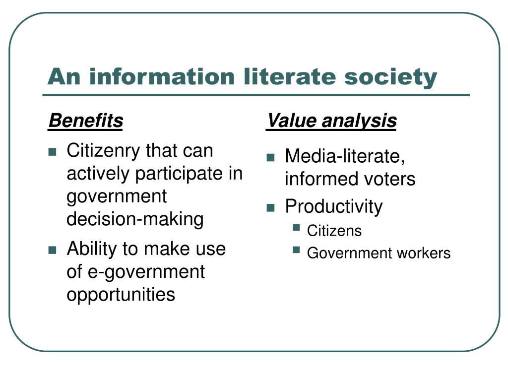 PPT - Information literacy: A driving engine for economic success ...